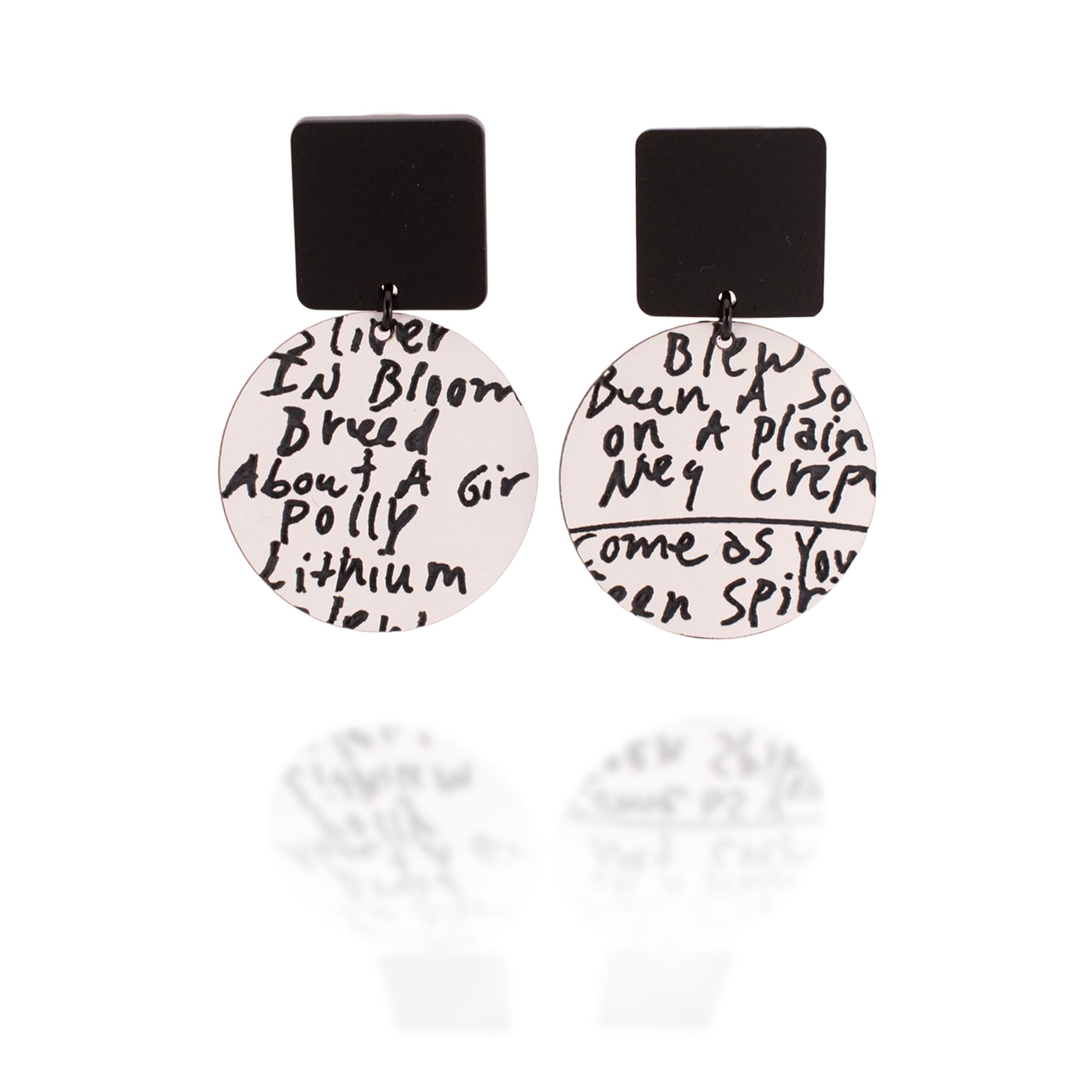 Kurt Cobain Handwriting - Nirvana Setlist Earrings by Bold Standard ...
